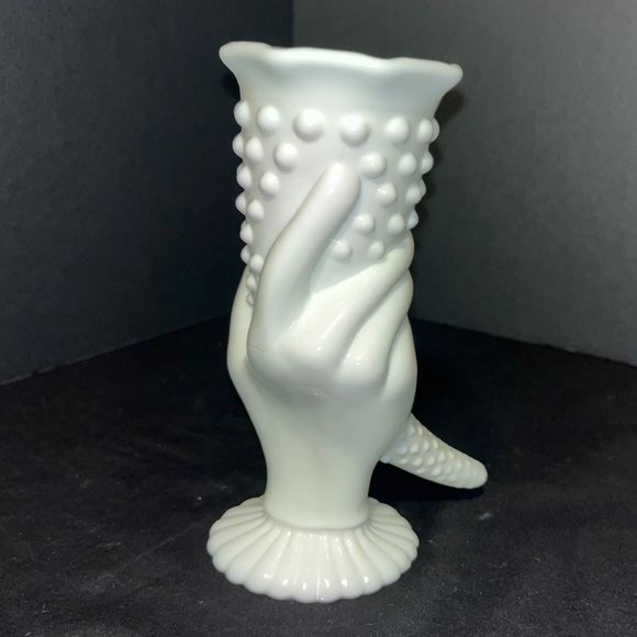 Fenton | Accents | Fenton Hobnail Cornucopia Hand Vase Milkglass | Poshmark